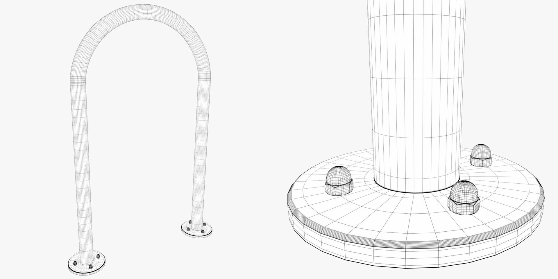 Inverted U Bicycle Rack Model - TurboSquid 1520137
