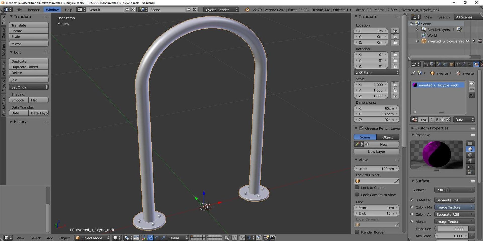 Inverted U Bicycle Rack Model - TurboSquid 1520137
