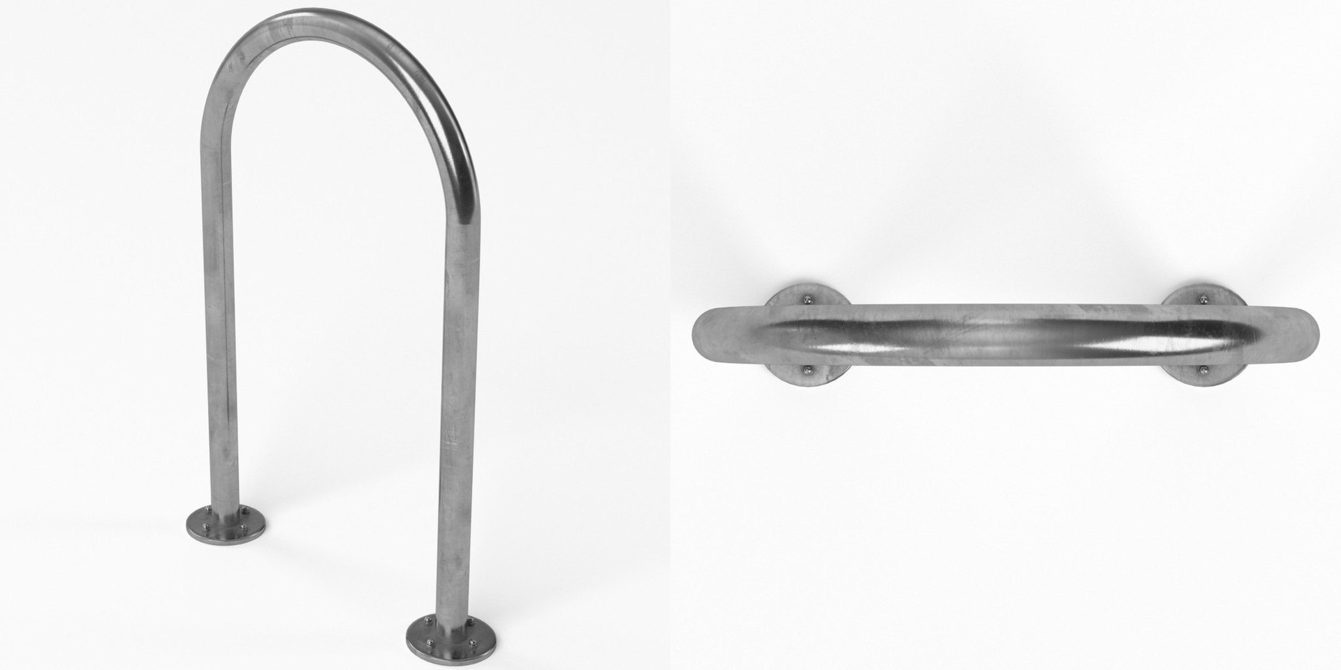 Inverted U Bicycle Rack Model - TurboSquid 1520137