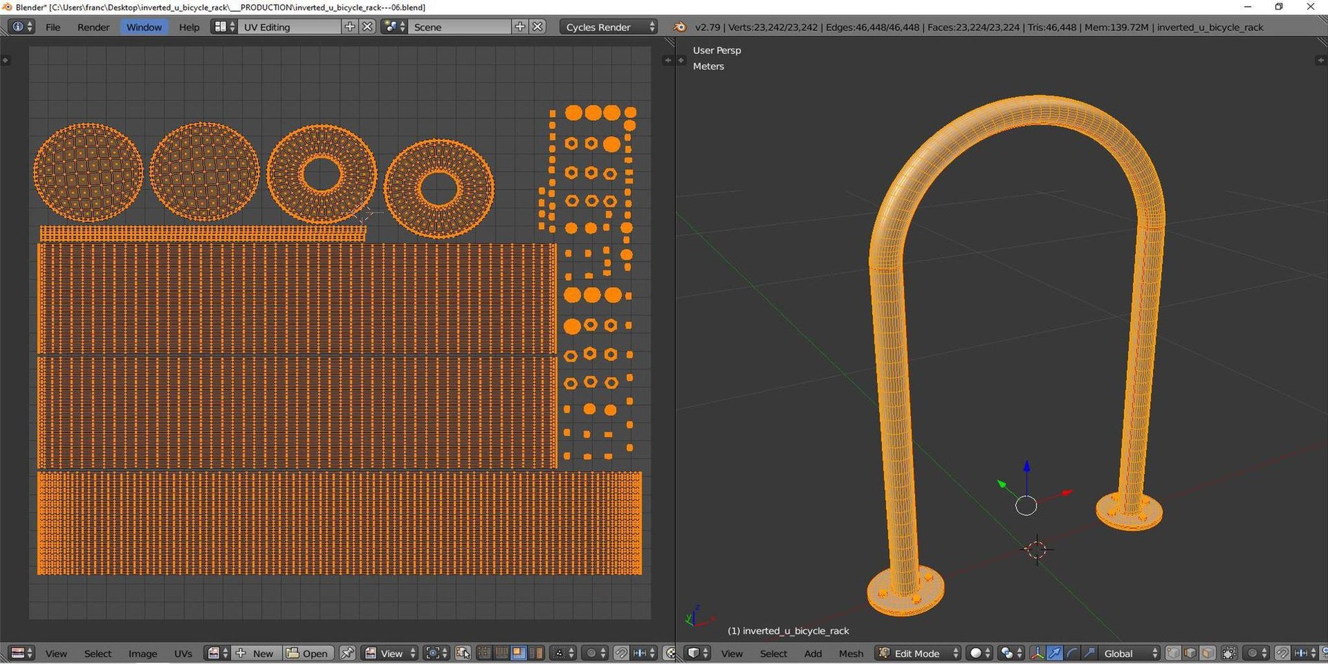 Inverted U Bicycle Rack Model - TurboSquid 1520137