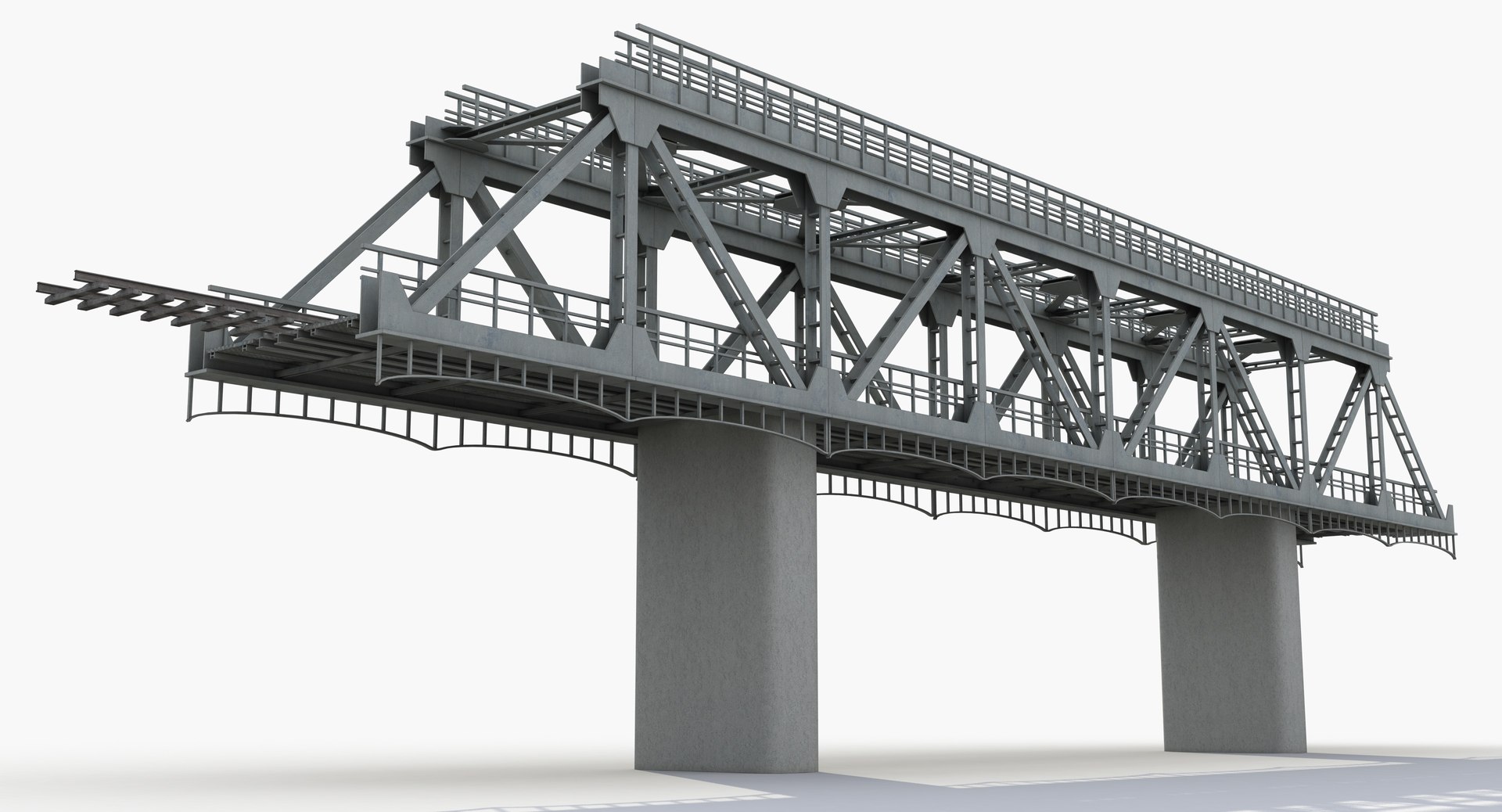 3D Modular Railway Bridge - TurboSquid 1298786