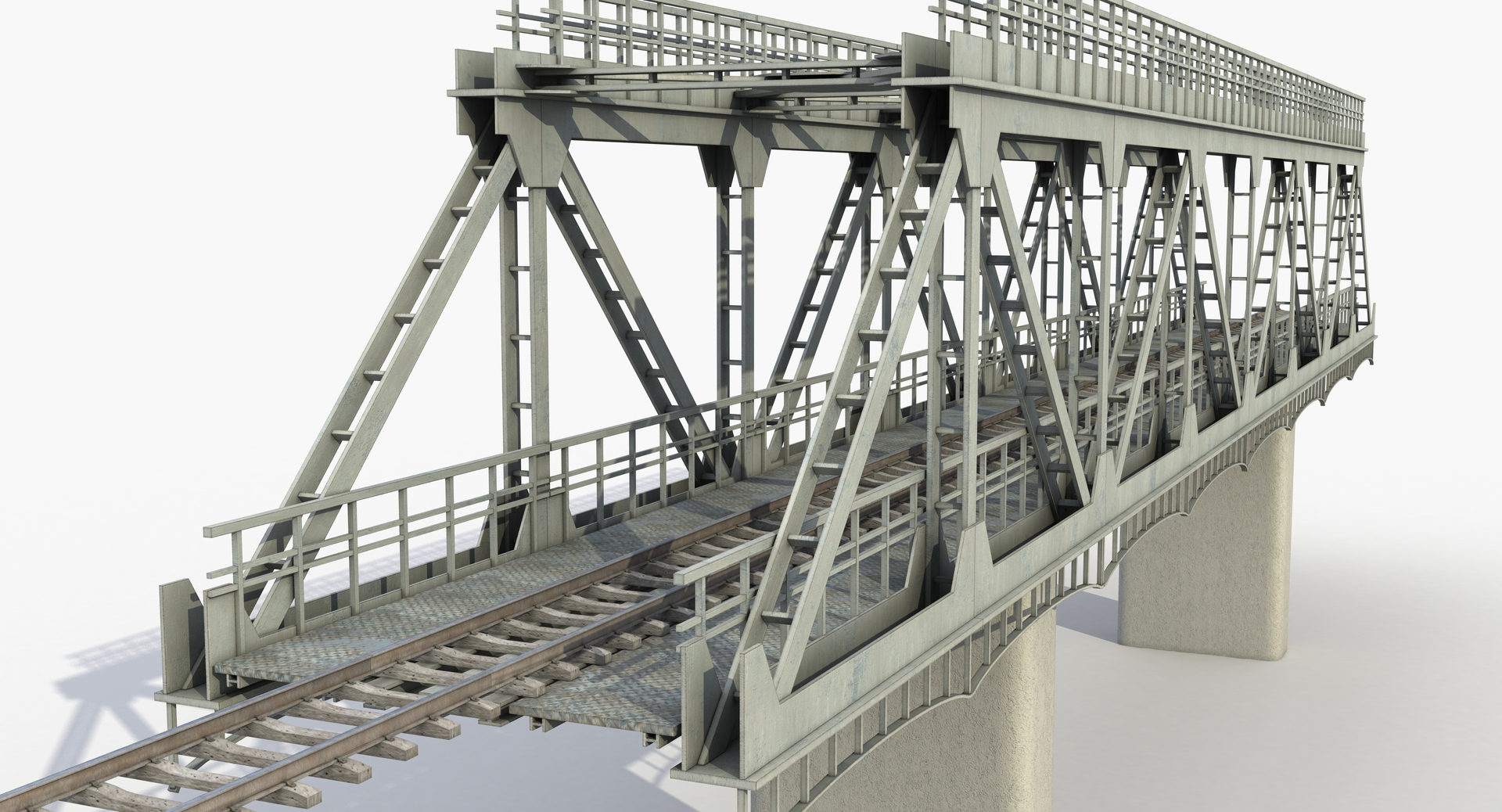 3D modular railway bridge - TurboSquid 1298786