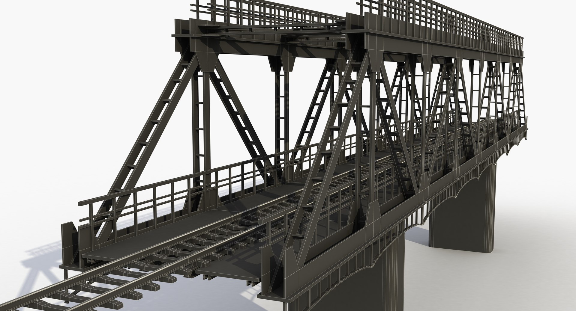 3D Modular Railway Bridge - TurboSquid 1298786
