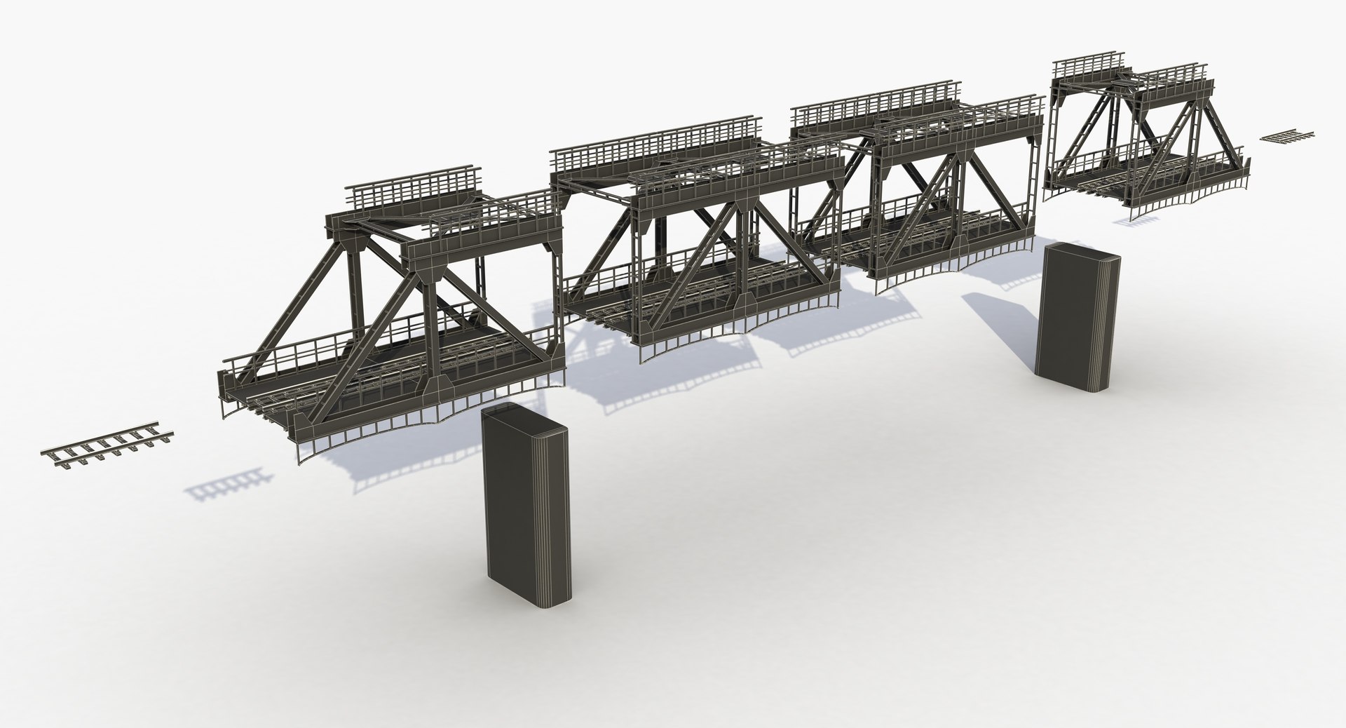 3D Modular Railway Bridge - TurboSquid 1298786