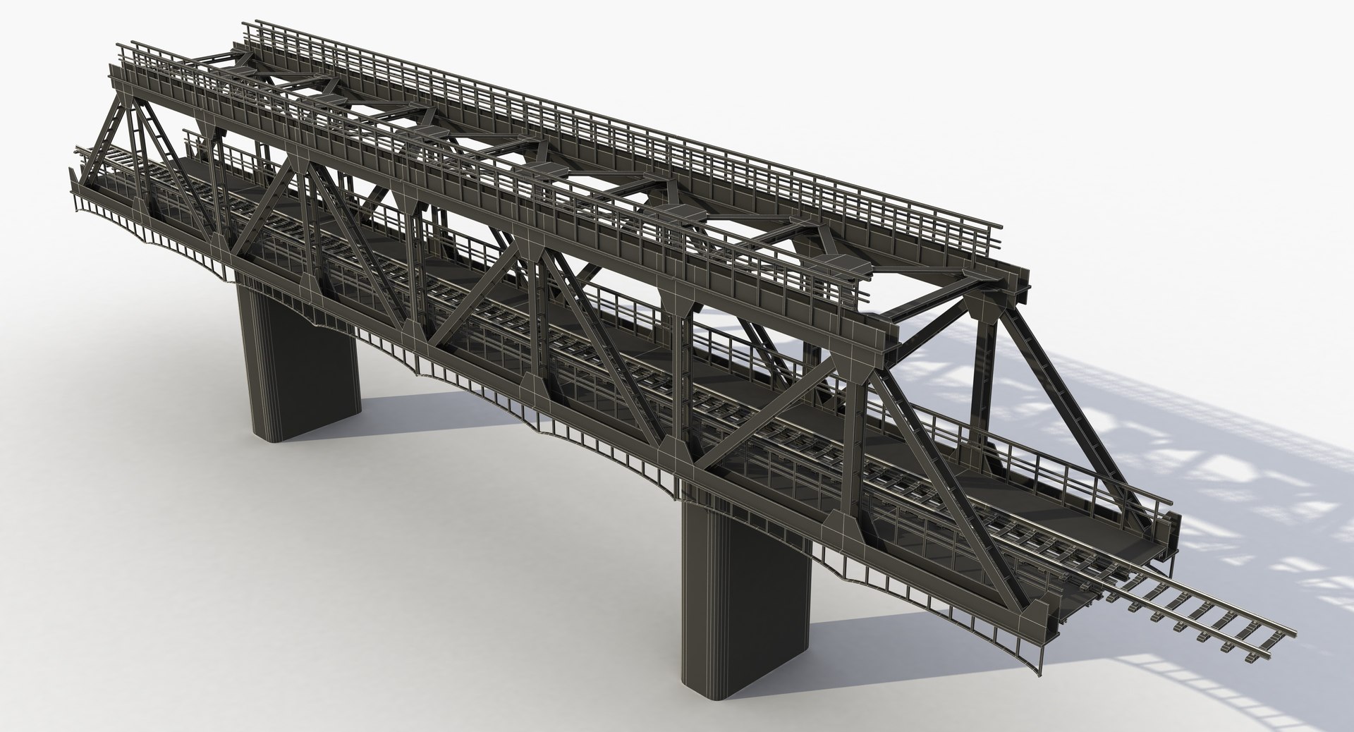 3D Modular Railway Bridge - TurboSquid 1298786