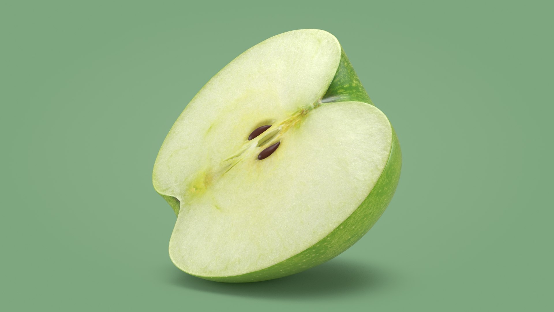 Green Apple v1 Half 02 3D model - TurboSquid 2058637