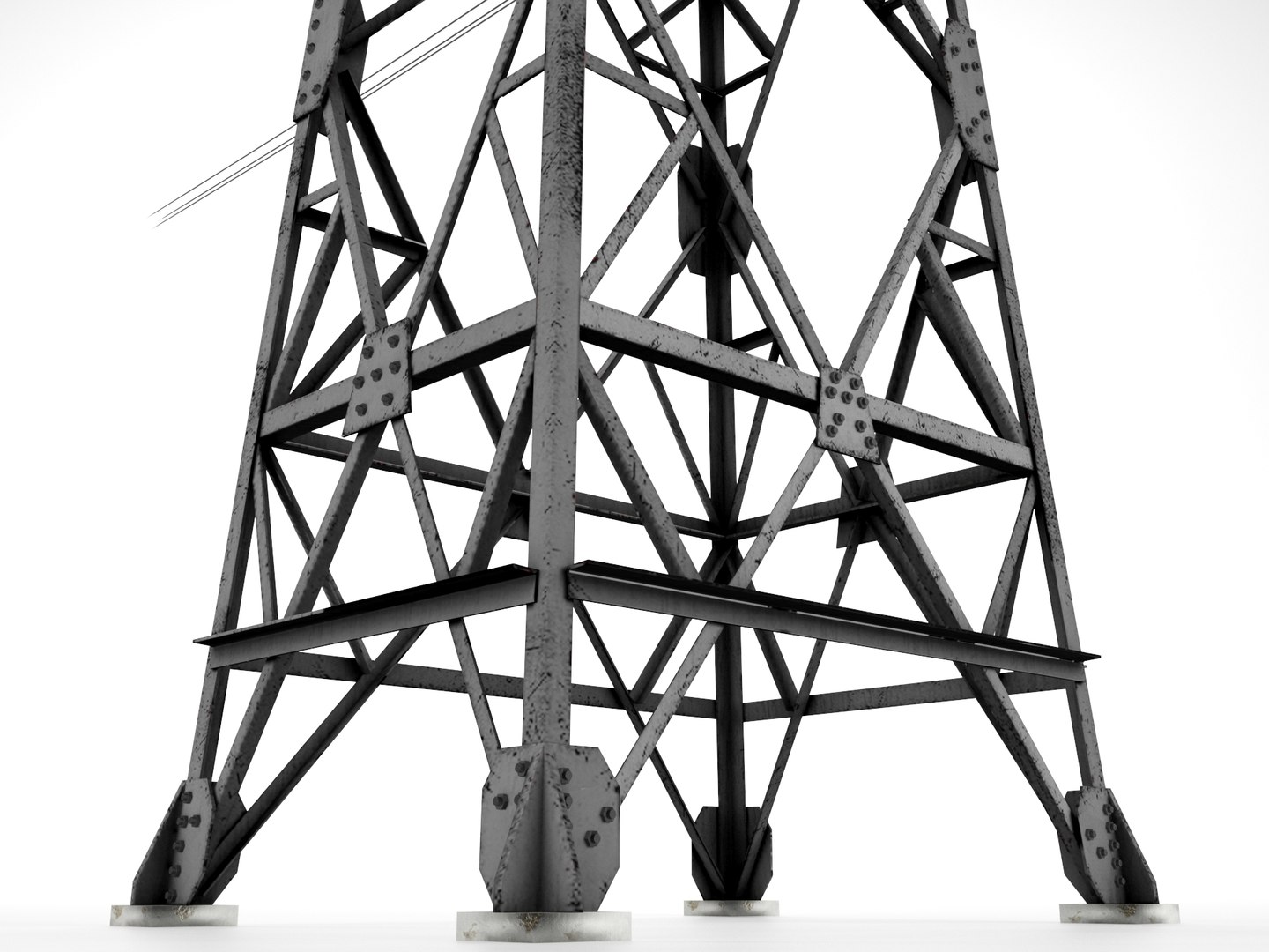 3D Power Line P1 PBR -Metal Supporting Structures Model - TurboSquid ...