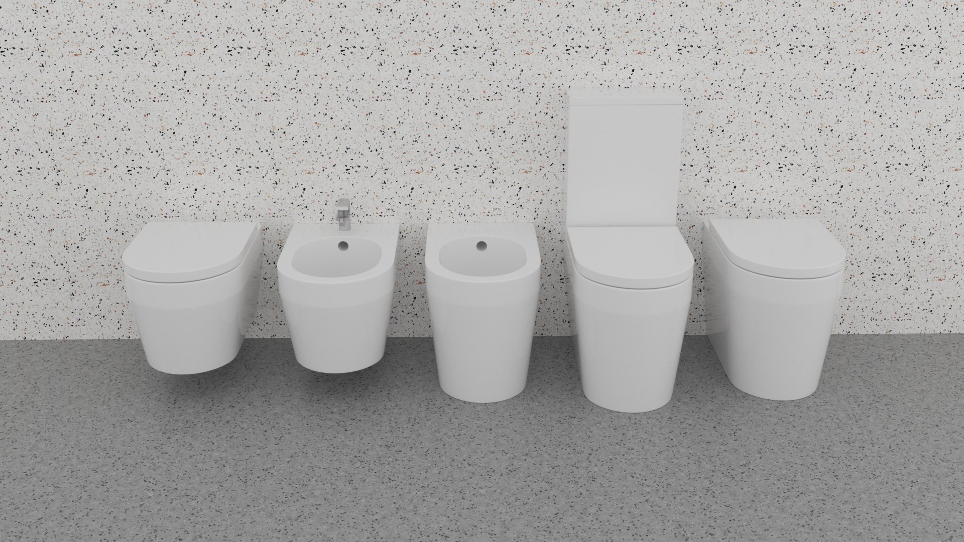 3D Toilet And Bidet Teuco Mia Model - TurboSquid 2080354