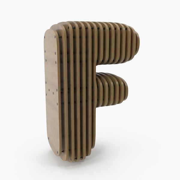 3D Wood symbol F - TurboSquid 1787132