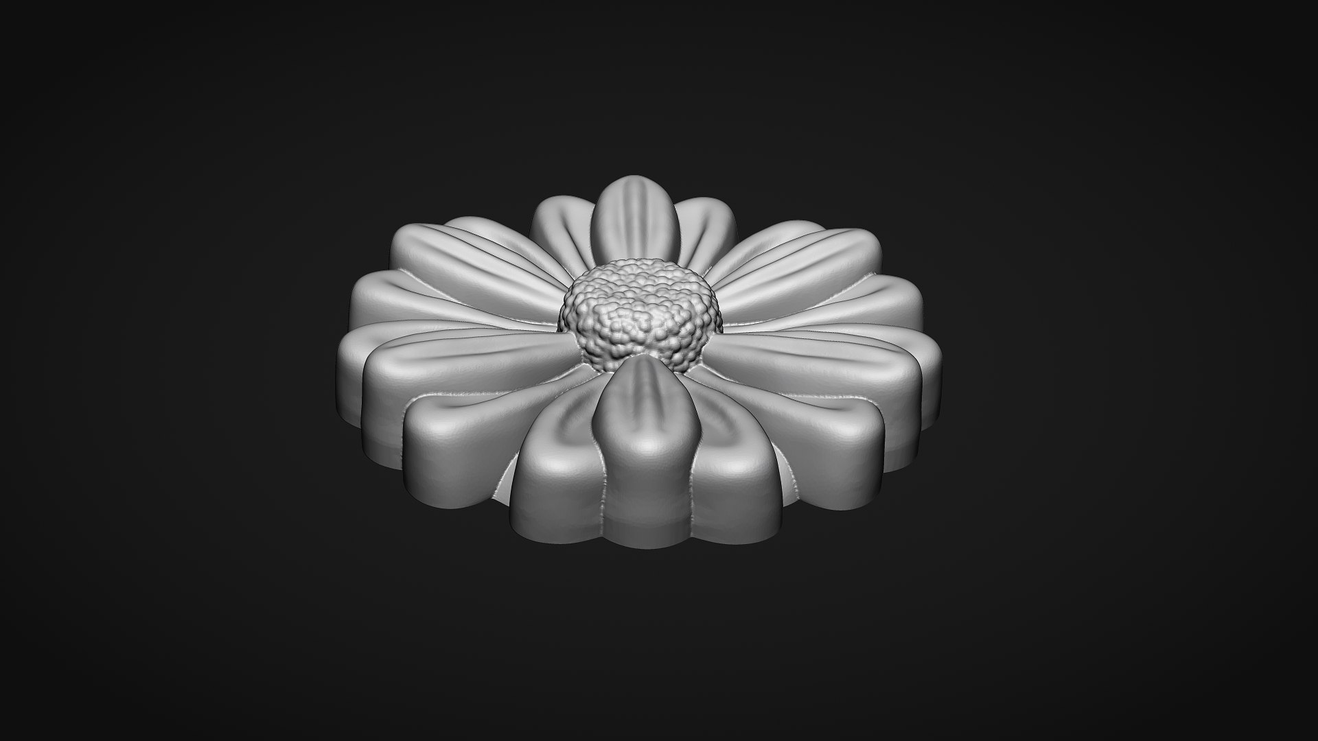 Feverfew Flower Bas Relief Model - TurboSquid 2367247