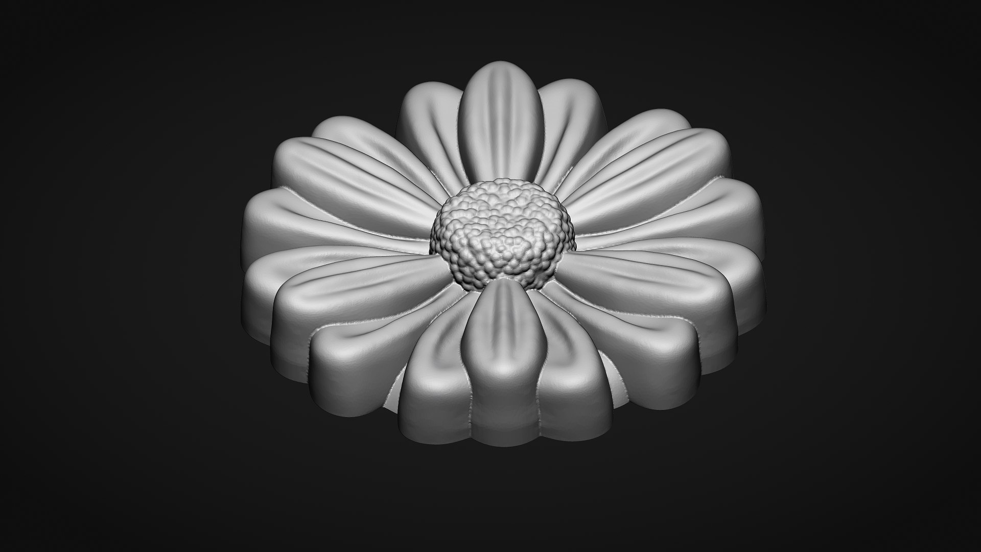 Feverfew Flower Bas Relief Model - TurboSquid 2367247