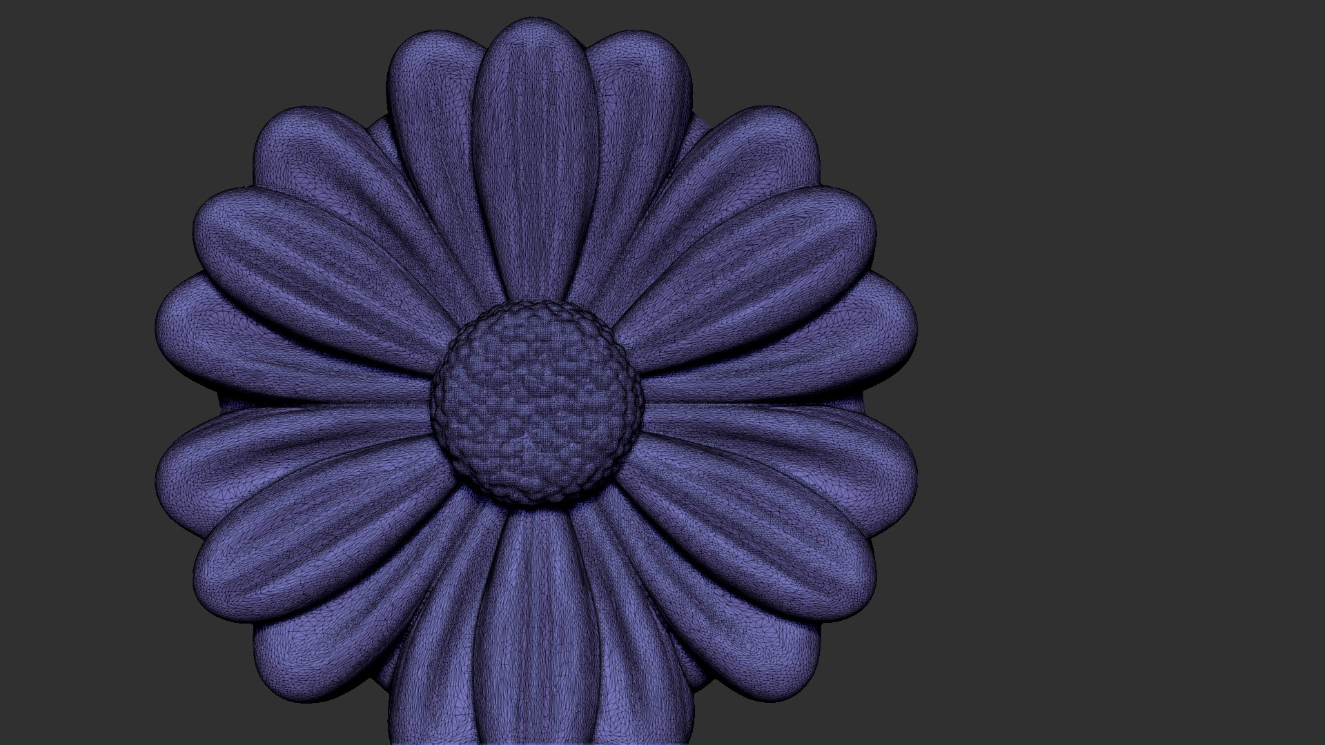 Feverfew Flower Bas Relief Model - TurboSquid 2367247