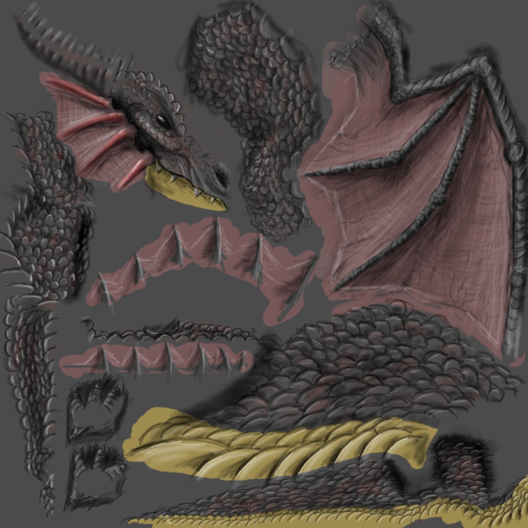 3d model black dragon