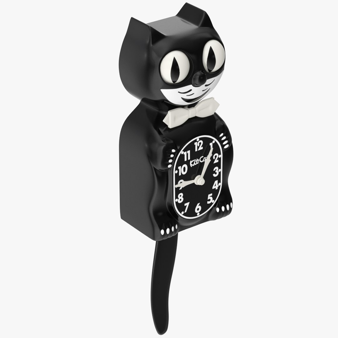 3D Classic Black Kit Cat Clock Rigged model - TurboSquid 2069310