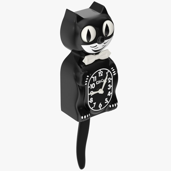 modelo 3d Reloj clásico de gato en kit negro aparejado - TurboSquid 2069310