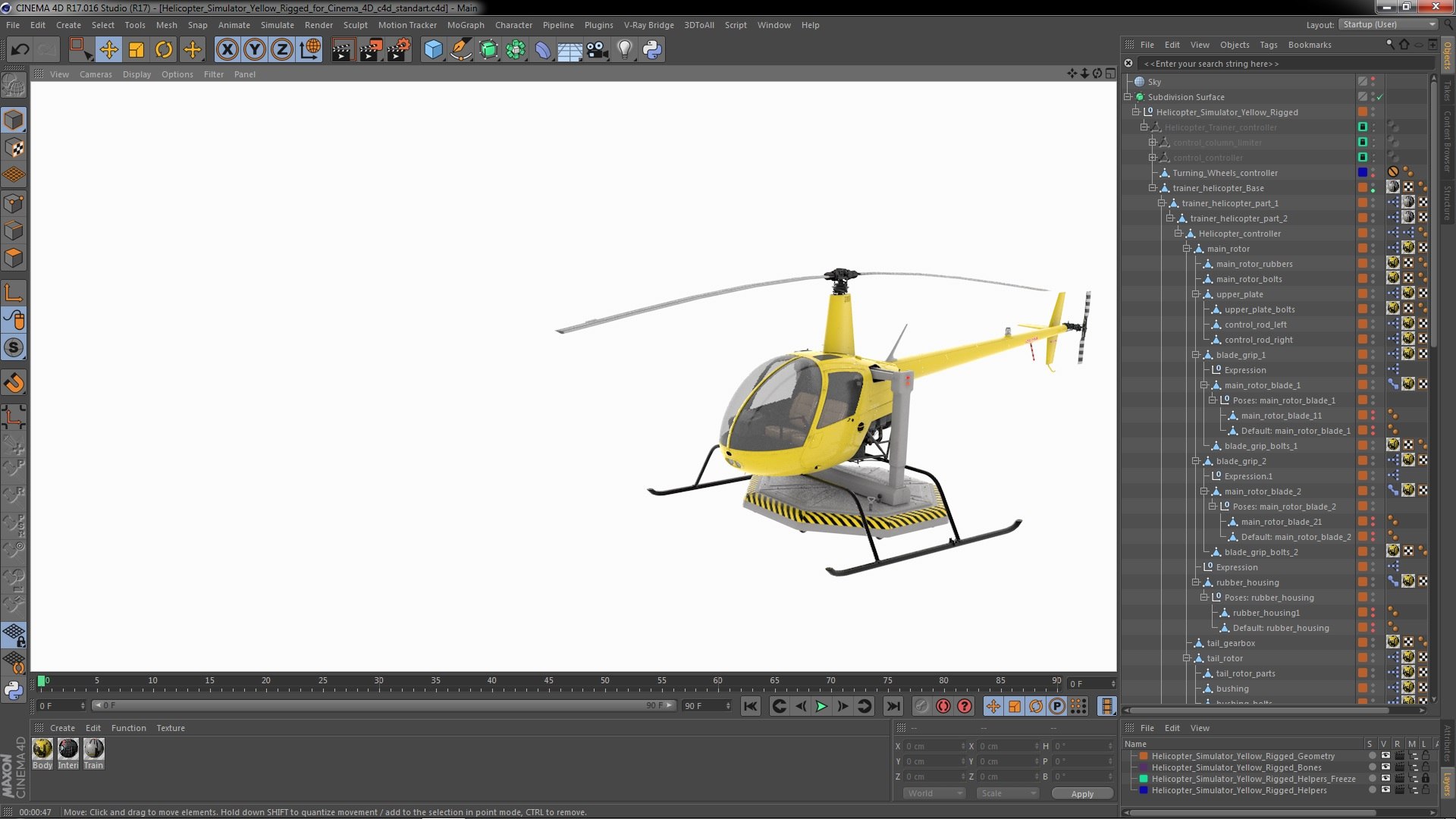 3D model Helicopter Simulator Yellow Rigged for Cinema 4D - TurboSquid ...