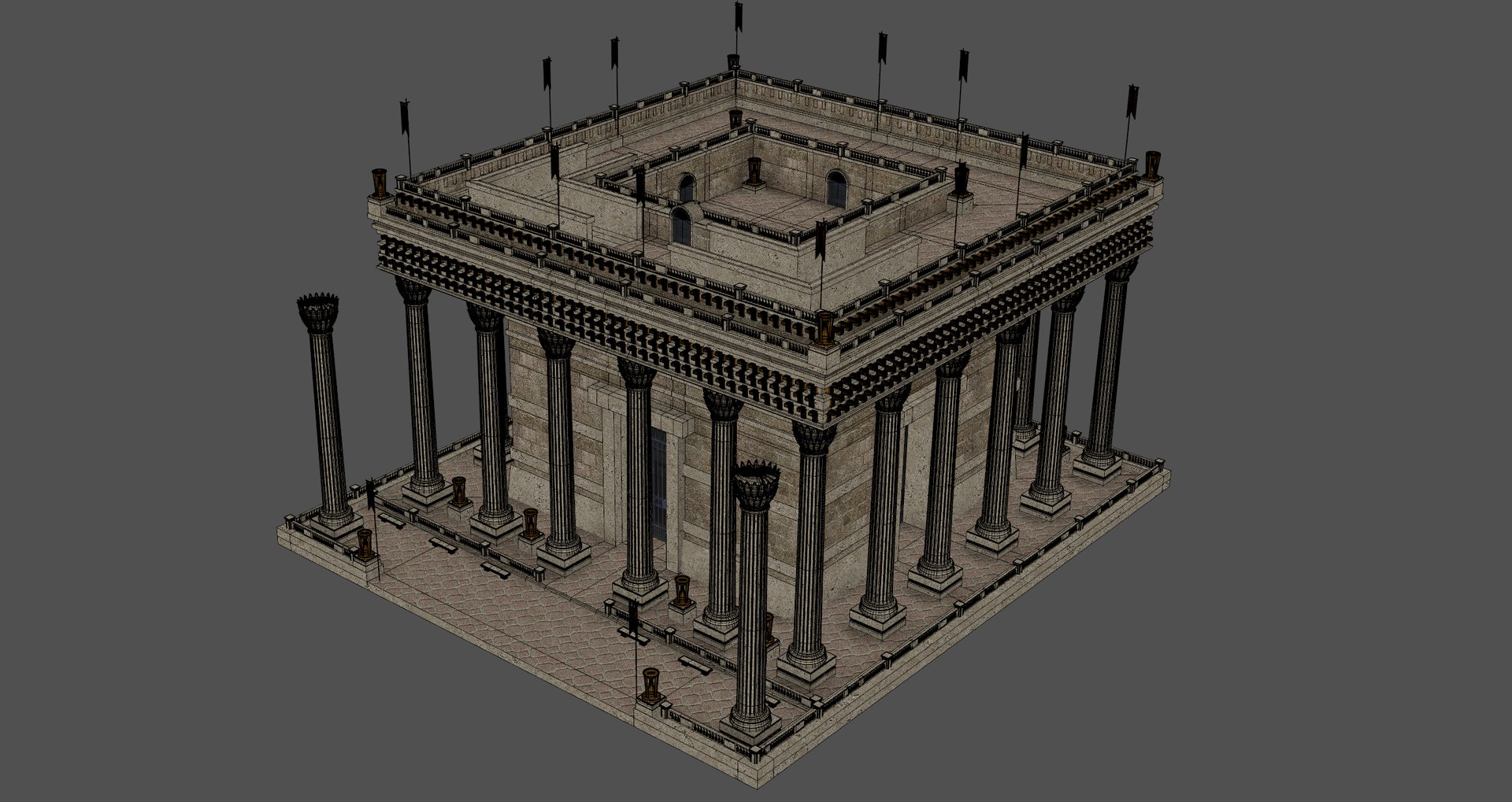 3D Ancient Temple Building - TurboSquid 2292527