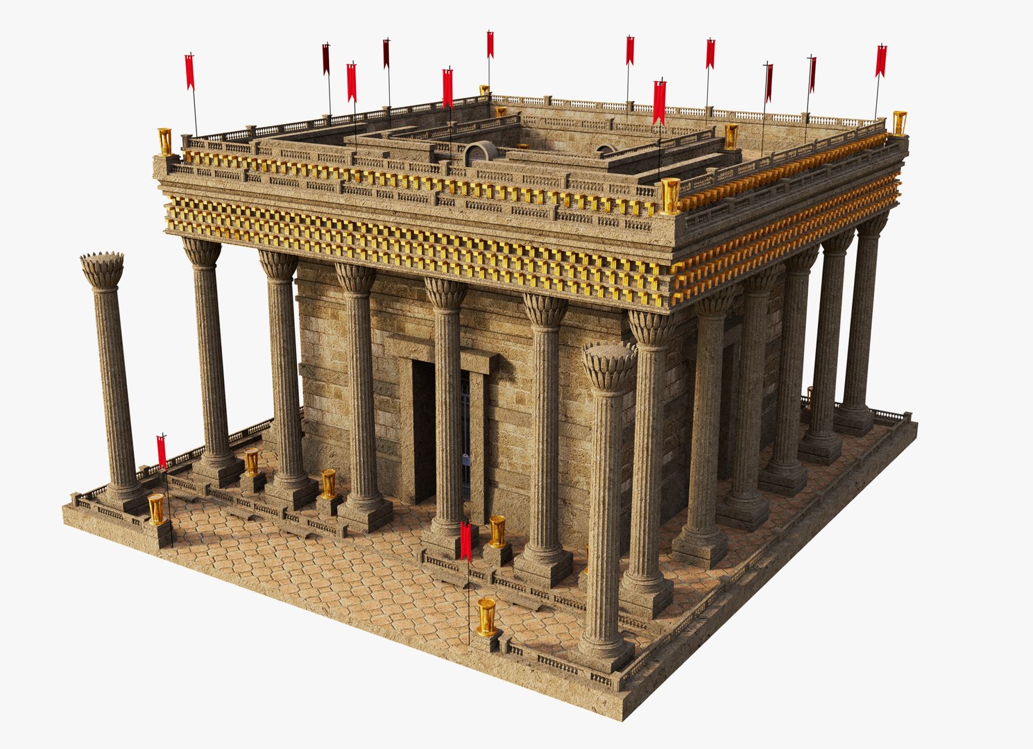3D Ancient Temple Building - TurboSquid 2292527