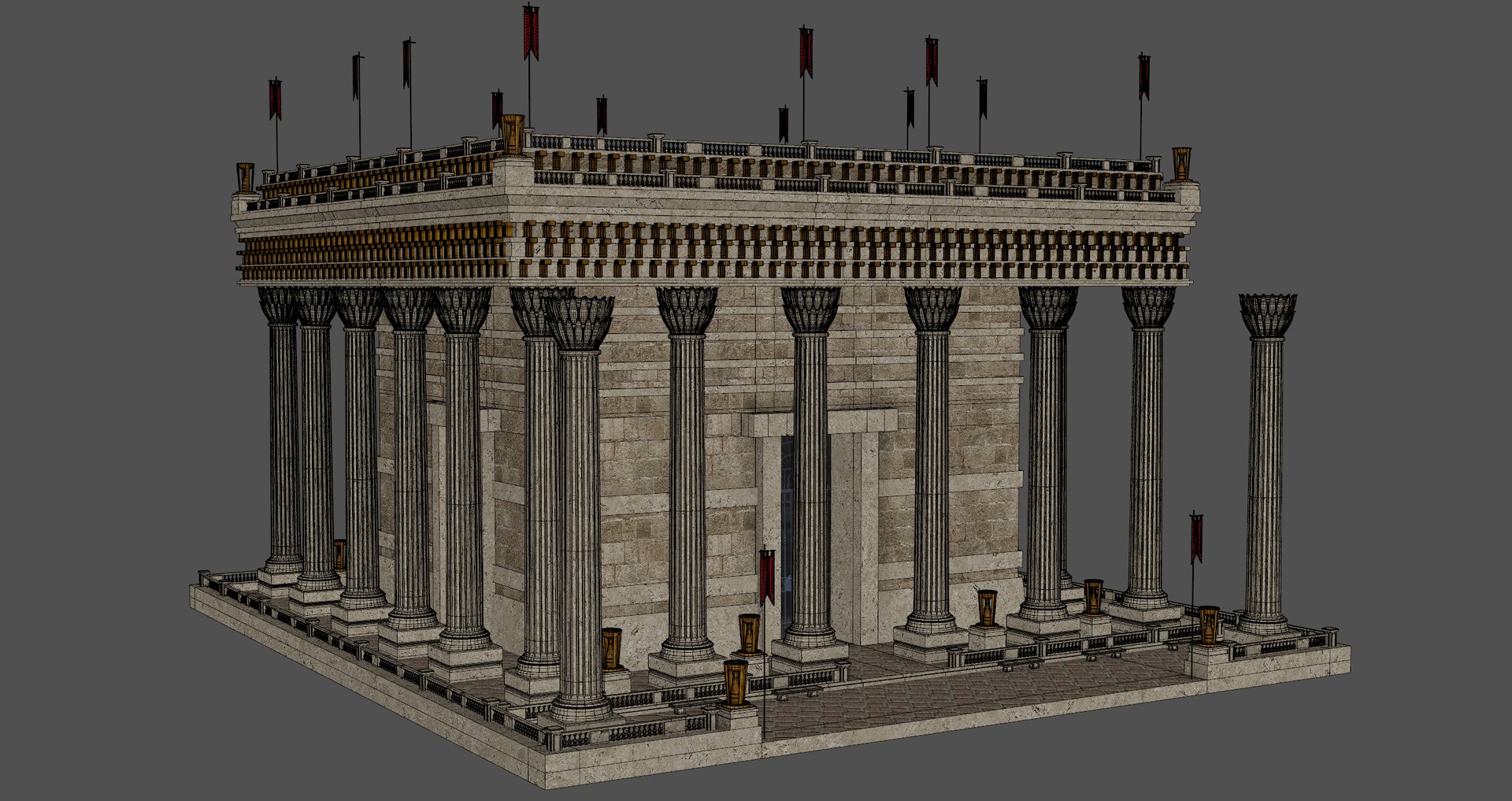 3D Ancient Temple Building - TurboSquid 2292527