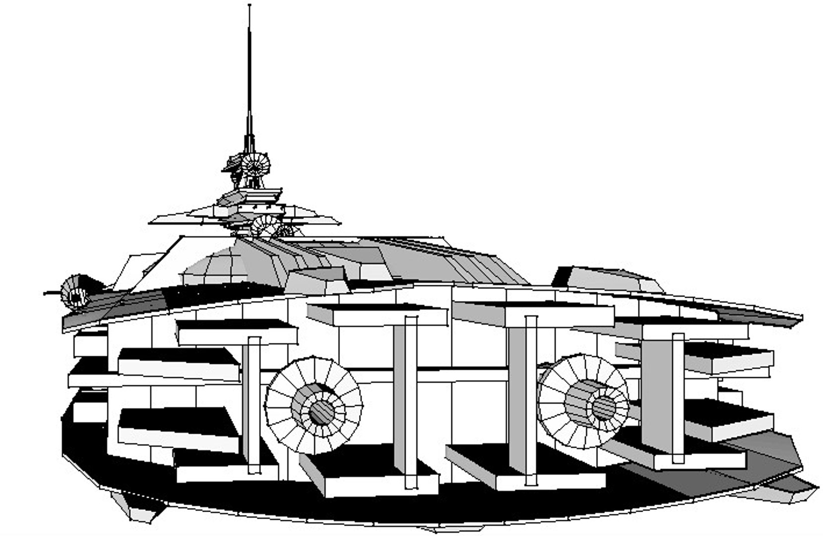 3d Model Frigate Class Ship Space
