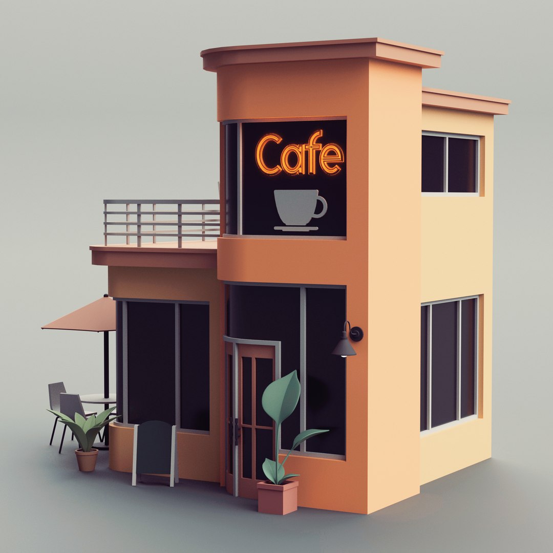 Minimal Cafe 02 3D - TurboSquid 2158398
