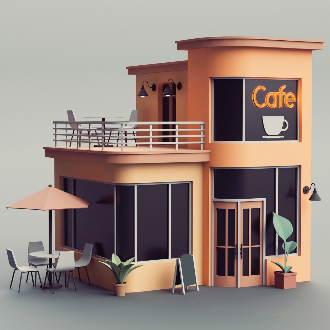 Minimal Cafe 02 3D - TurboSquid 2158398