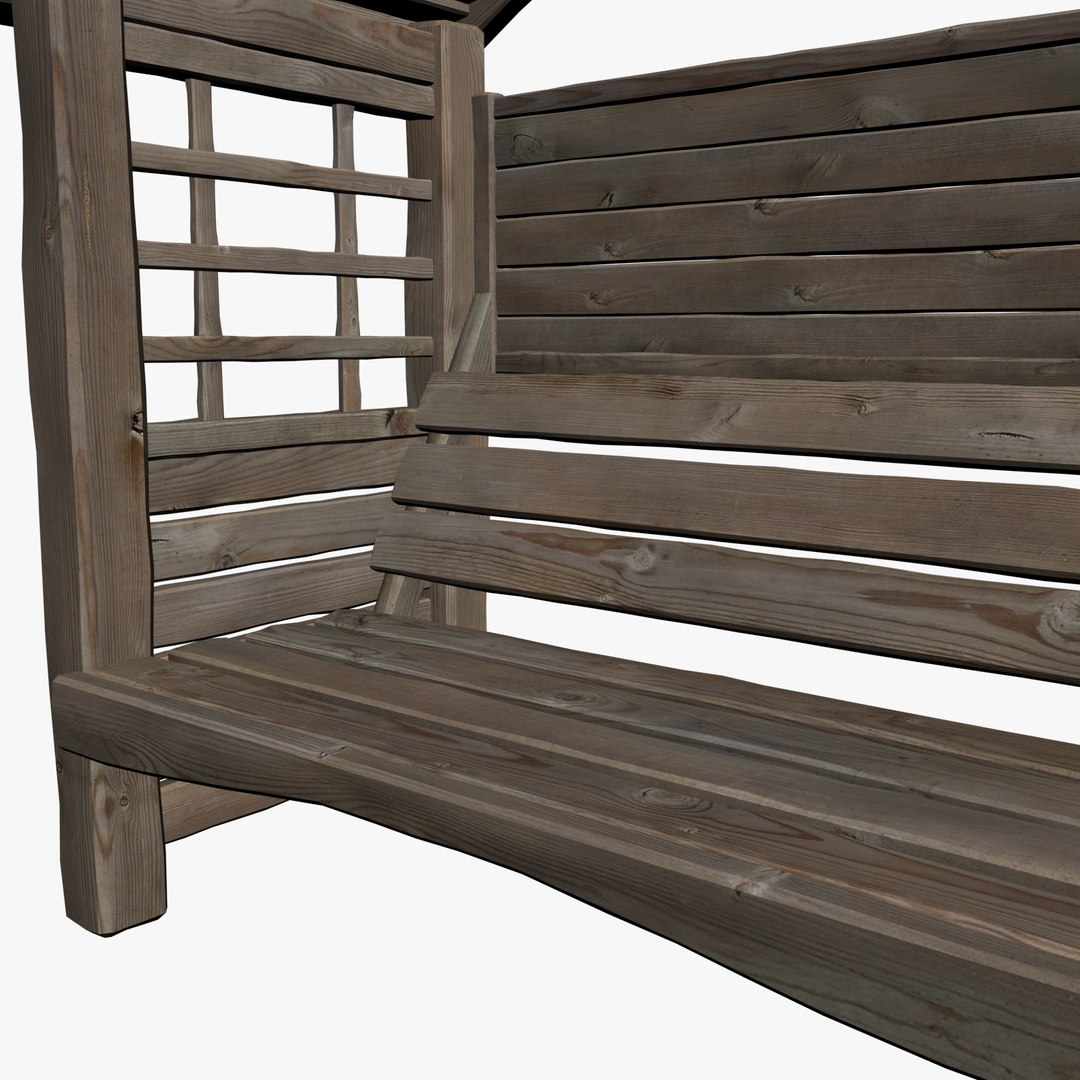 3d Model Of Wooden Garden Seat