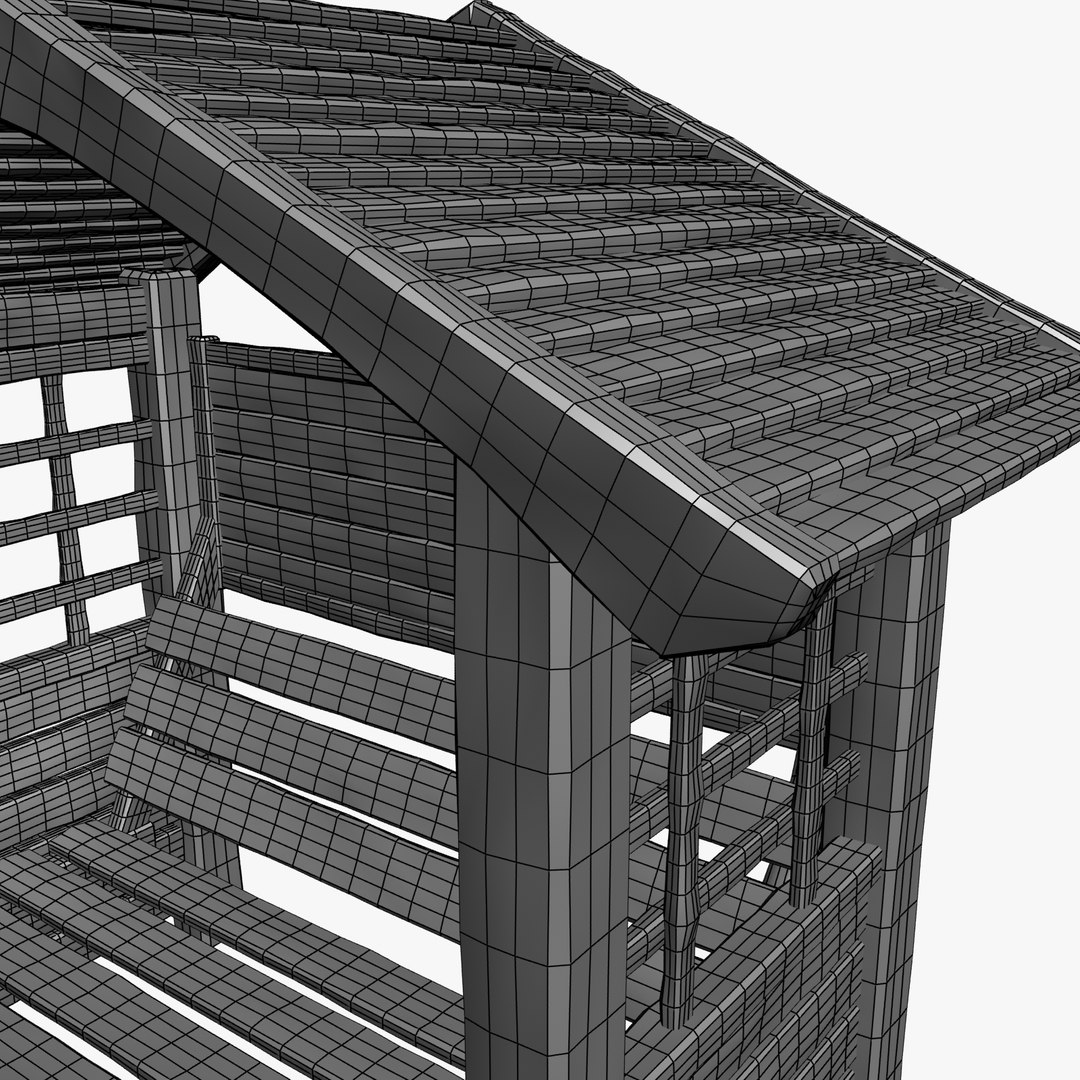 3d Model Of Wooden Garden Seat