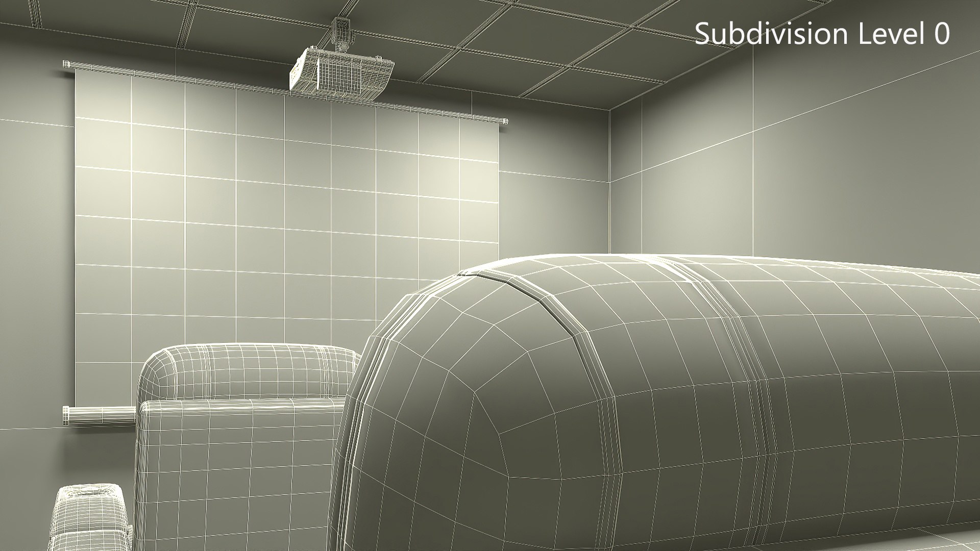 Home Theater Interior With Projector And Reclining Seats 3D Model ...