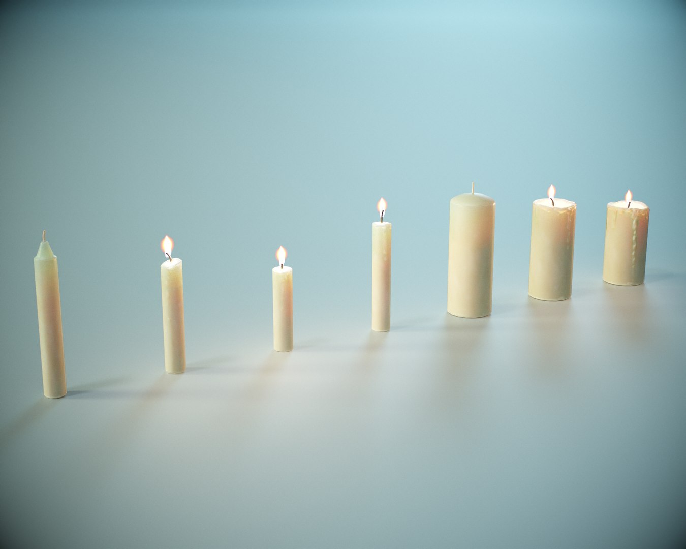 Candles PACK PBR model - TurboSquid 1991104