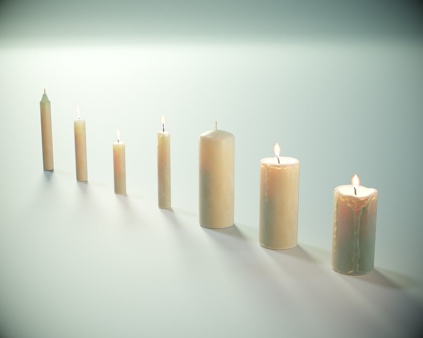 Candles PACK PBR model - TurboSquid 1991104