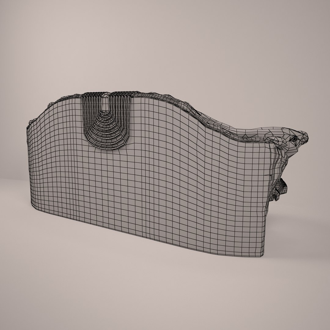 Old Stone Bench 3d Model