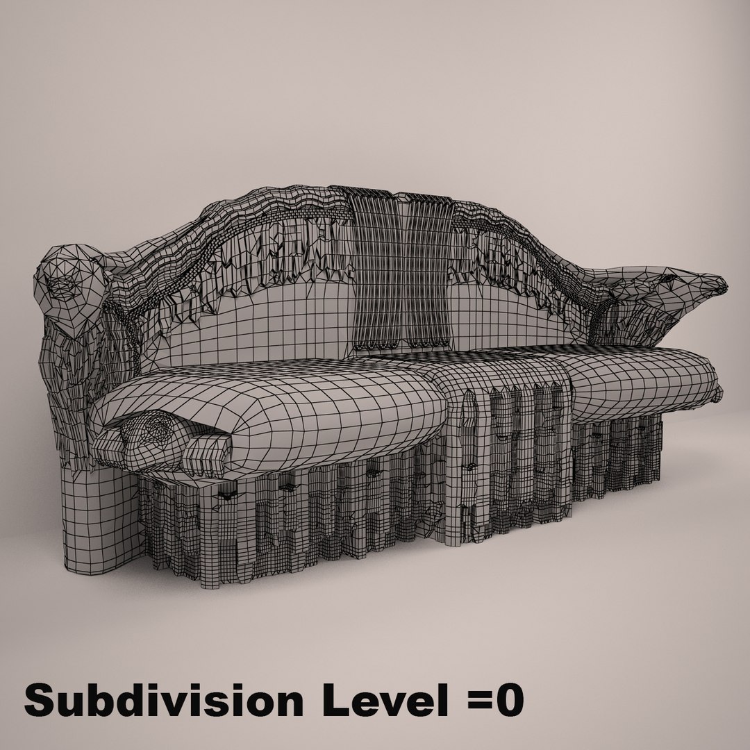 Old Stone Bench 3d Model