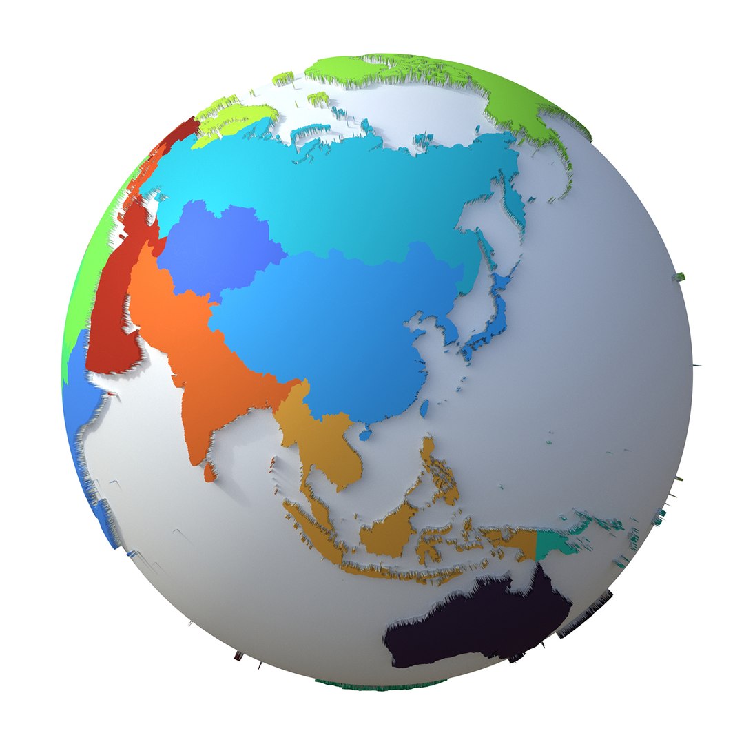 Earth Regions 3D Globe 3D - TurboSquid 2347385