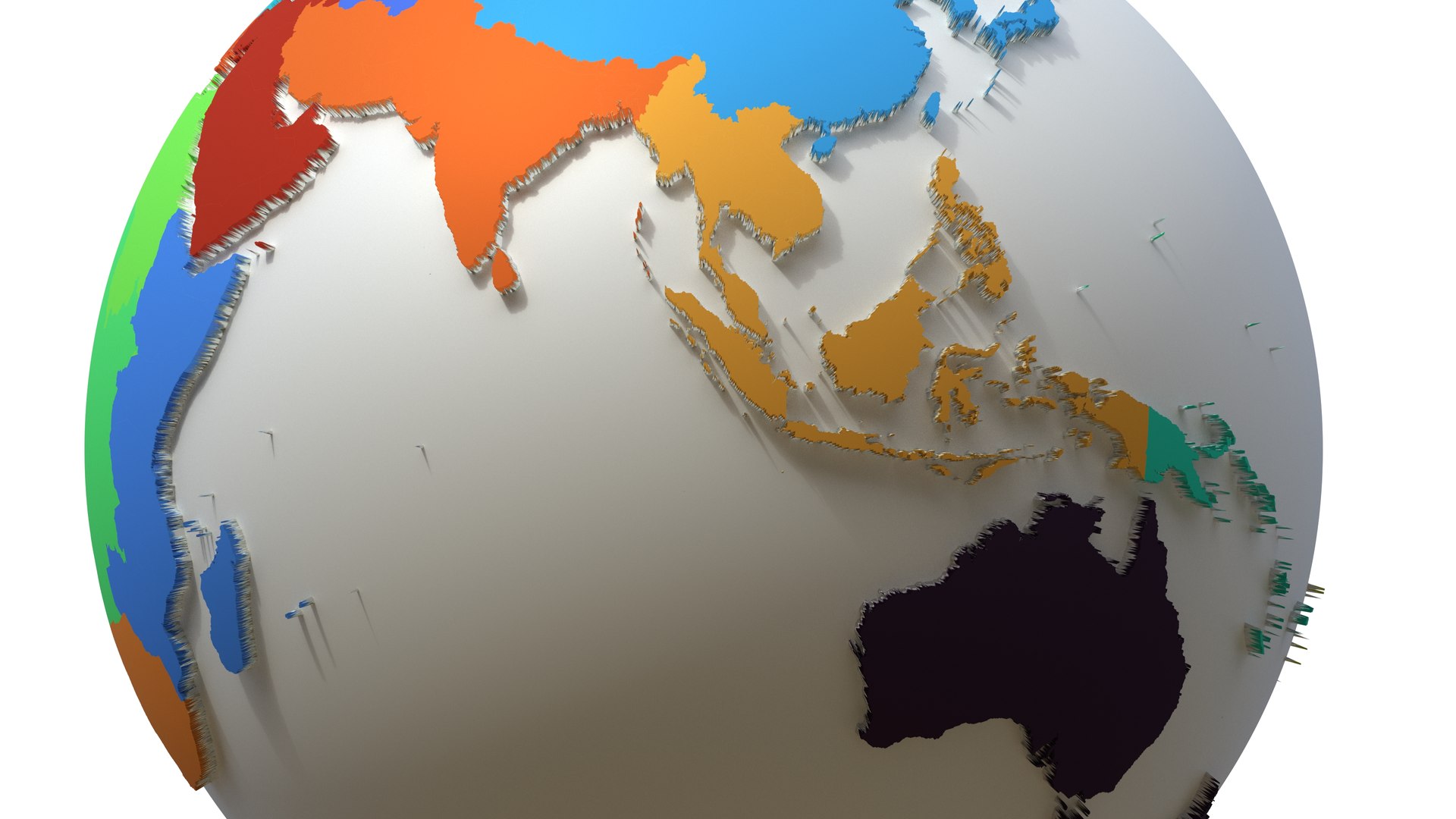 Earth Regions 3D Globe 3D - TurboSquid 2347385