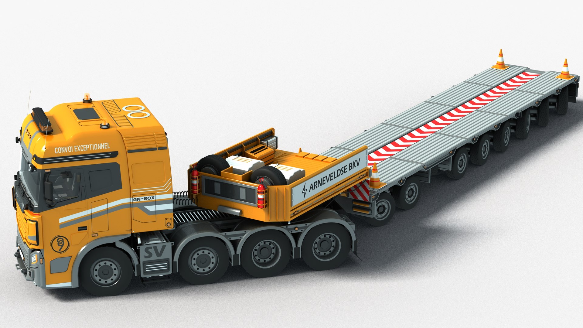 3D Truck Multi Axle Trailer Load Track Wheel Model - TurboSquid 2207326