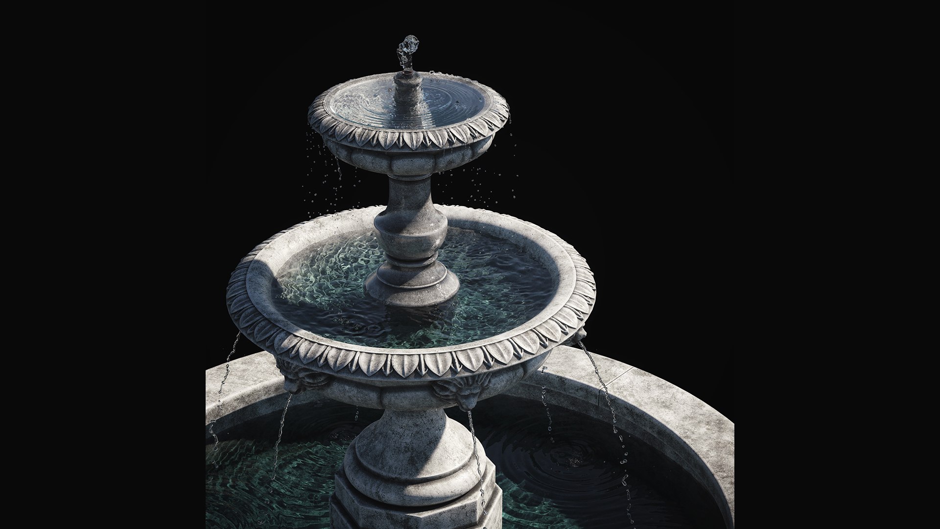 3D Parisienne Two Tier Outdoor Water Fountain Model - TurboSquid 1717029