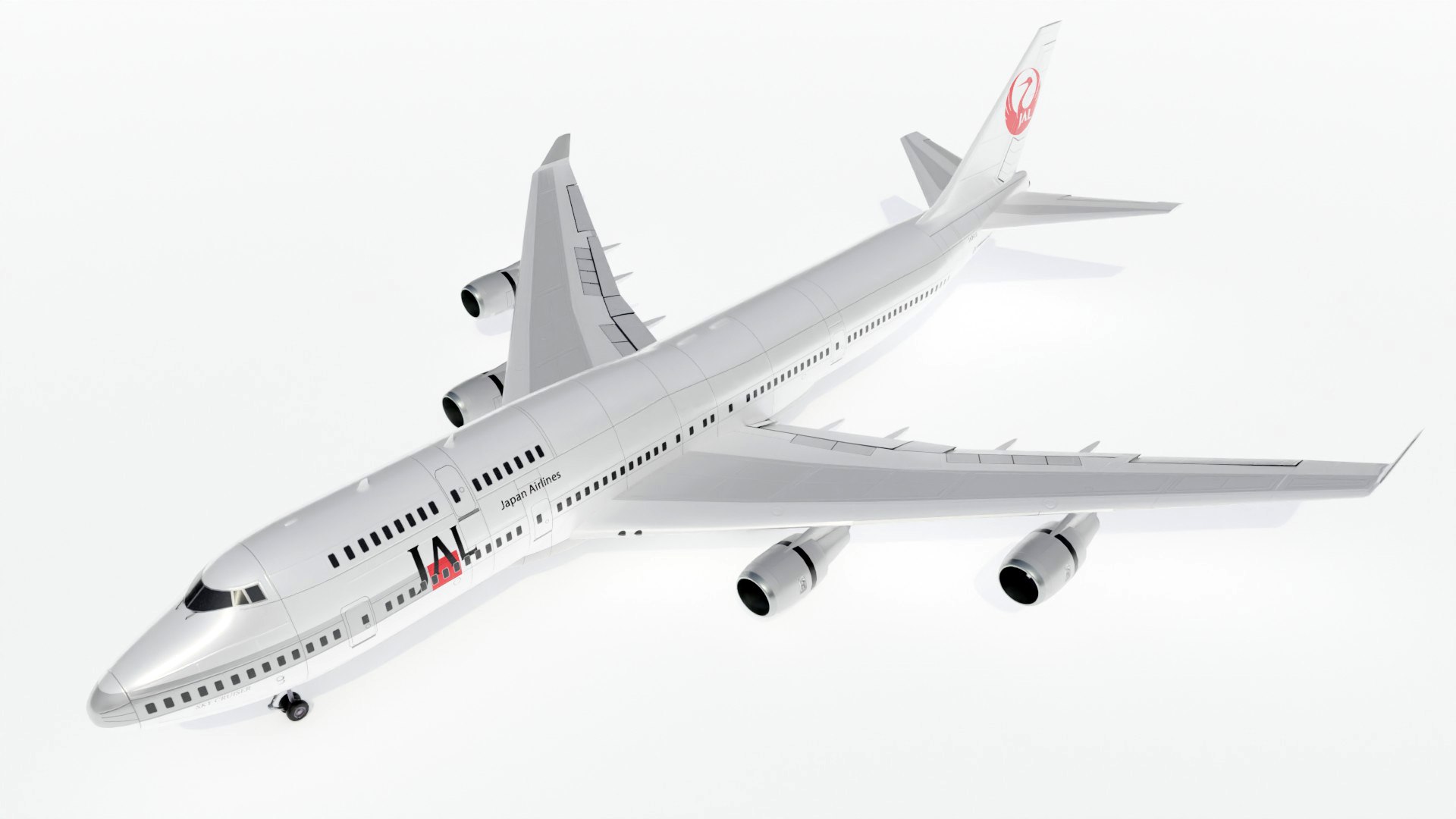 3d Model 747-400 Airliner Jal 747 Jumbo