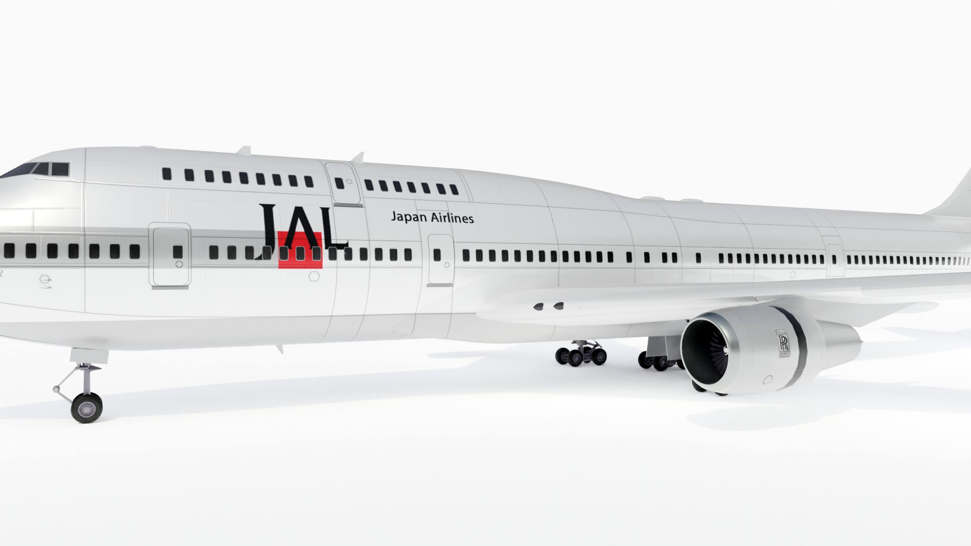 3d Model 747-400 Airliner Jal 747 Jumbo