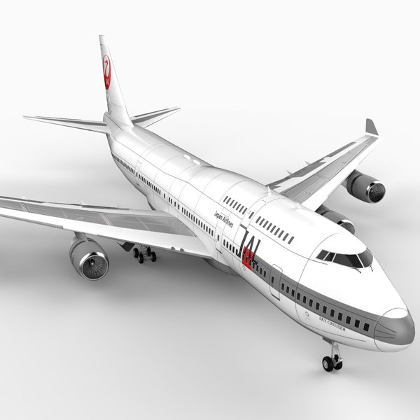 3d model 747-400 airliner jal 747 jumbo