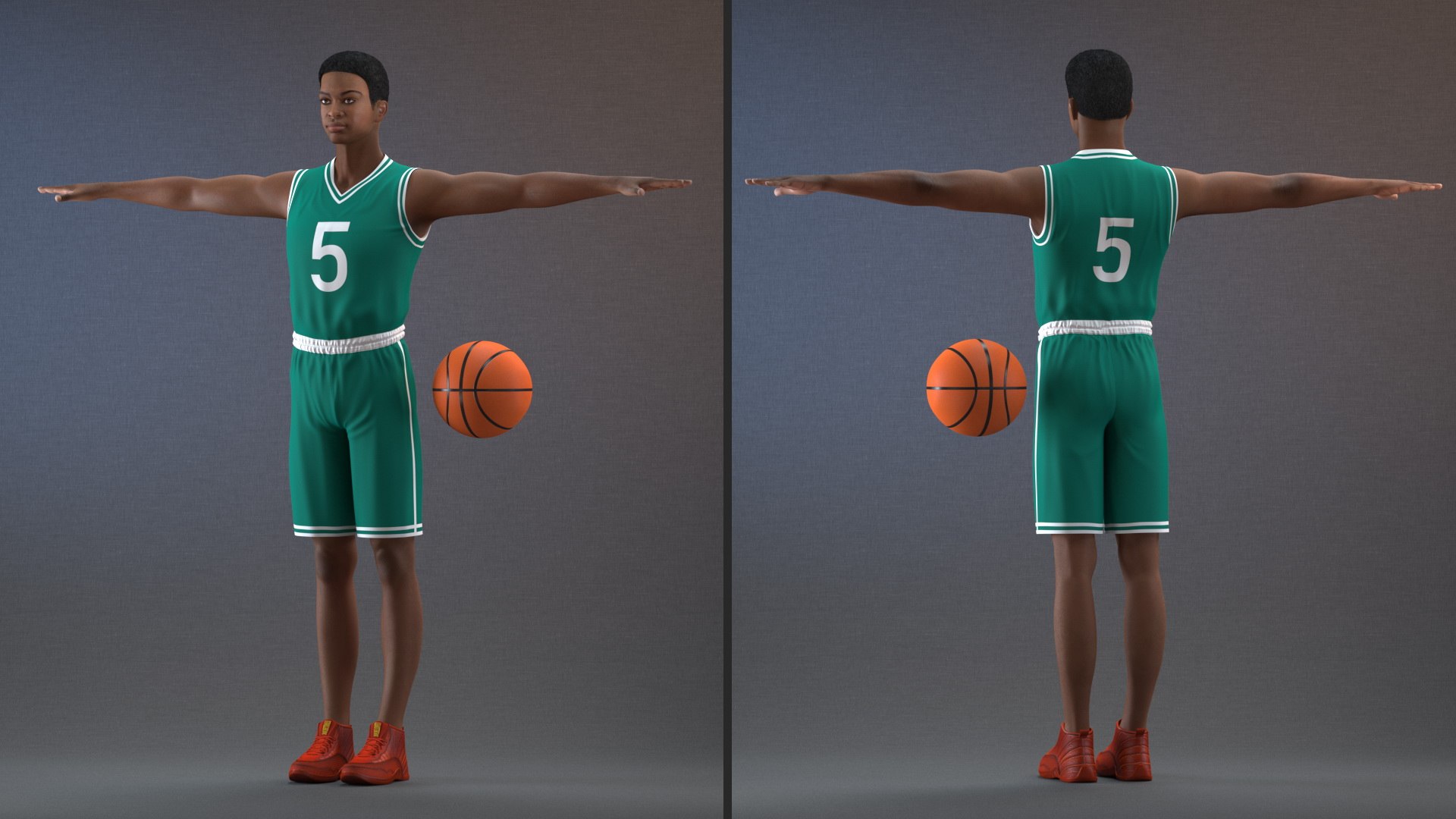 Light Skin Young Man Basketball Player Rigged for Maya 3D model ...