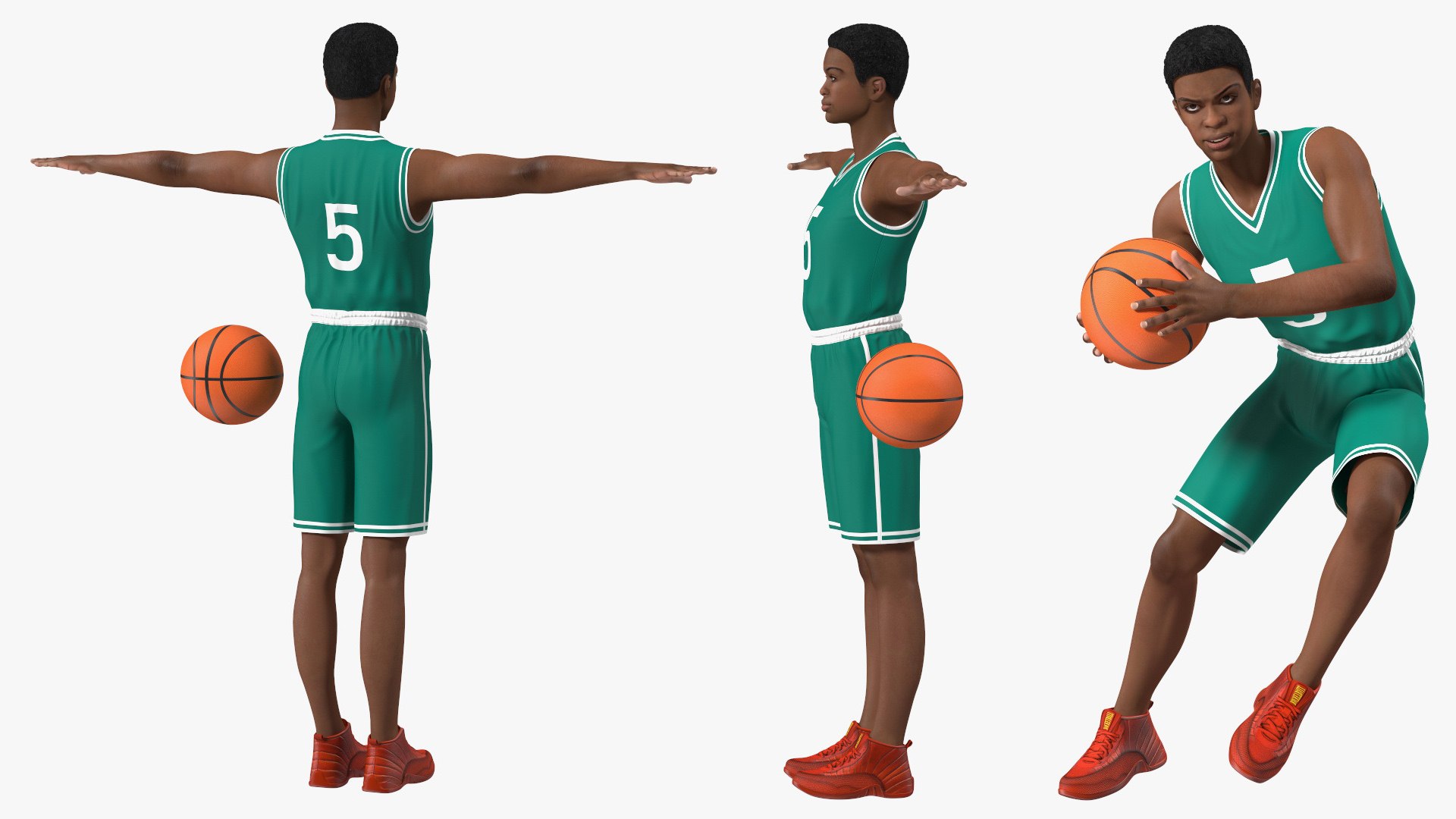 Light Skin Young Man Basketball Player Rigged for Maya 3D model ...