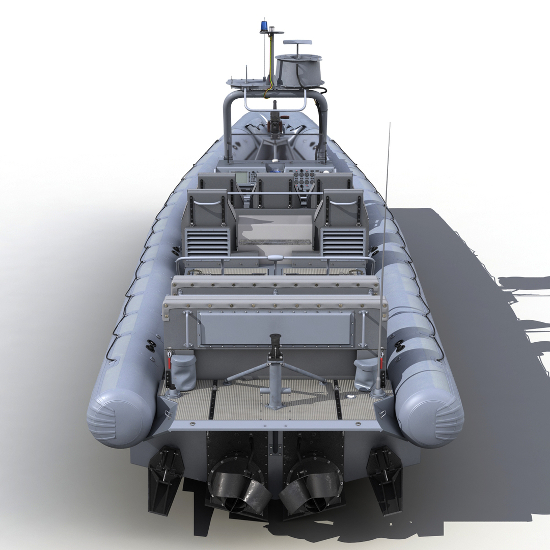 modelo 3d Bote inflable de casco rígido de guerra especial naval RHIB 2 ...