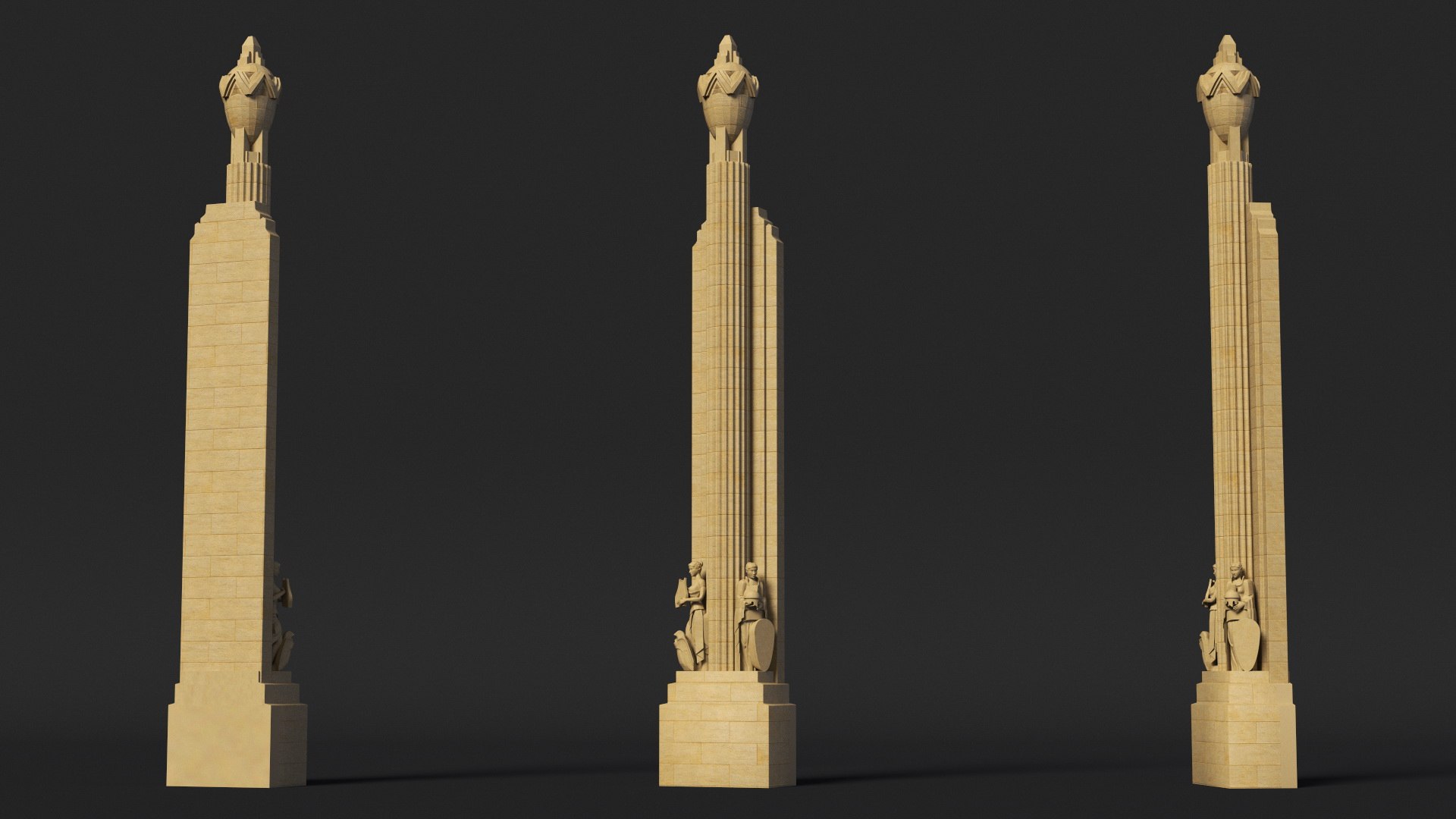 3D Hearst Towers Column with Statues model - TurboSquid 2134054