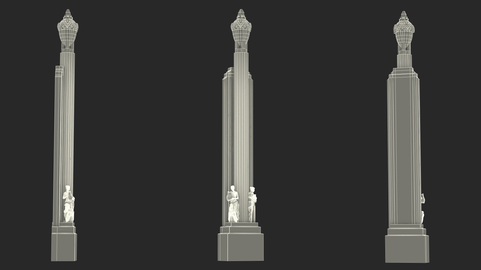 3D Hearst Towers Column with Statues model - TurboSquid 2134054