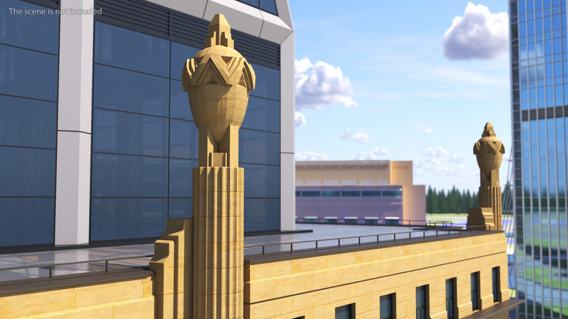 3D Hearst Towers Column with Statues model - TurboSquid 2134054