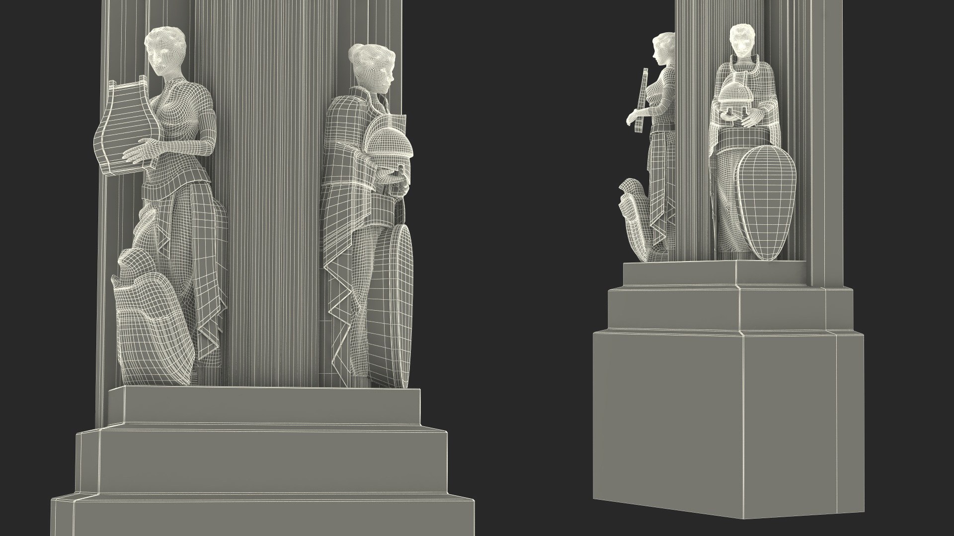 3D Hearst Towers Column with Statues model - TurboSquid 2134054