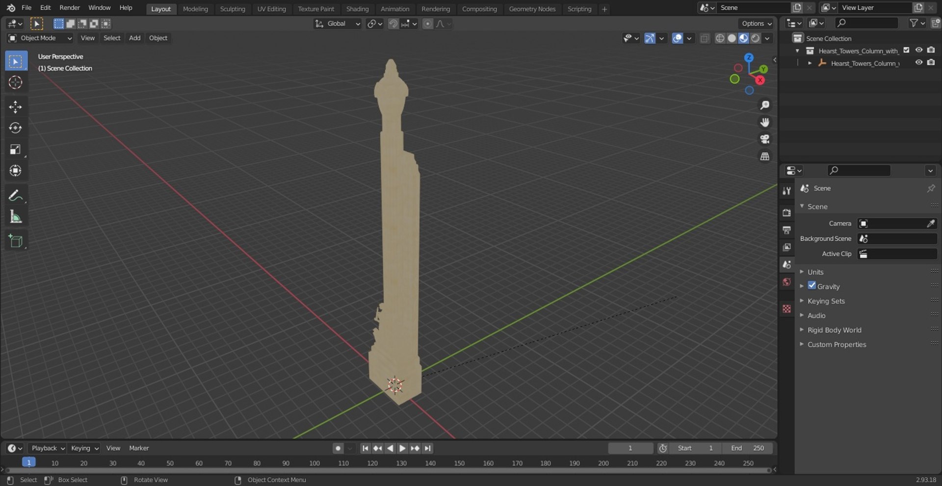 3D Hearst Towers Column with Statues model - TurboSquid 2134054