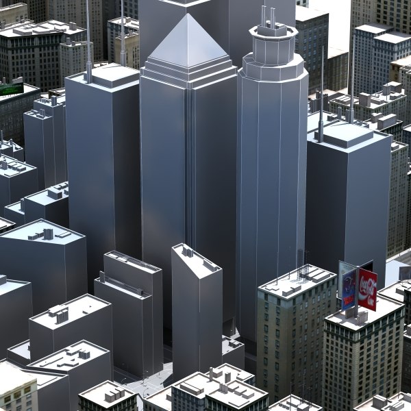 city road street building 3d model