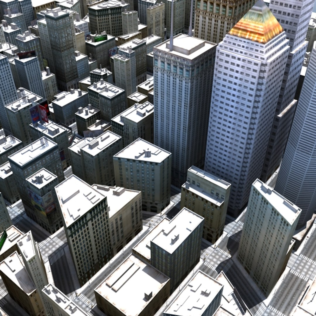 City Road Street Building 3d Model